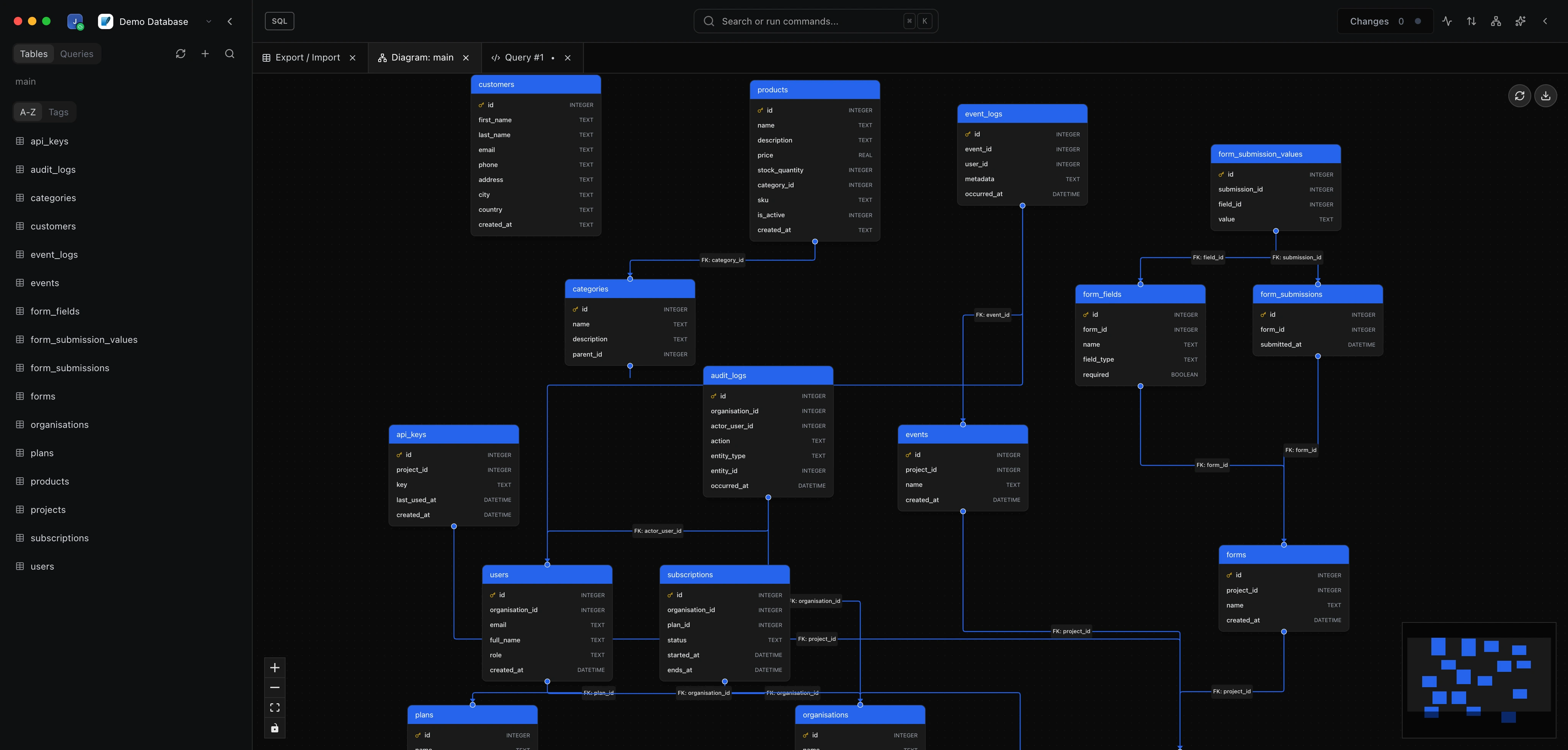 Schema Explorer - DB Pro | Visual Database Diagram Tool